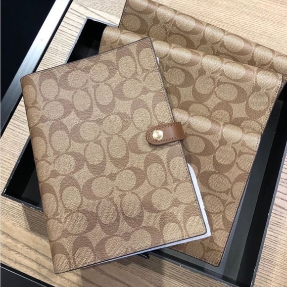 Coach | Office | Coach Notebook In Signature Coated Canvas Nwt | Poshmark